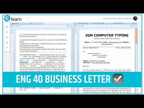 GCC-TBC ENG 40 BUSSINES LETTER, Pragati Computer Typing, Dharashiv