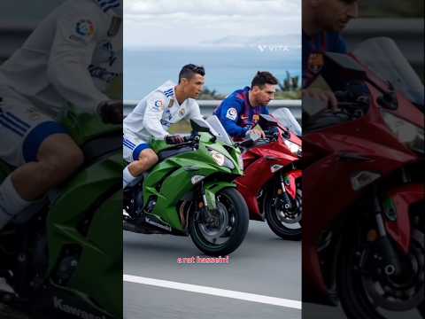 Messi and Ronaldo were spotted by the police during a bike race ????️ #messi #ronaldo #bike #bikereels
