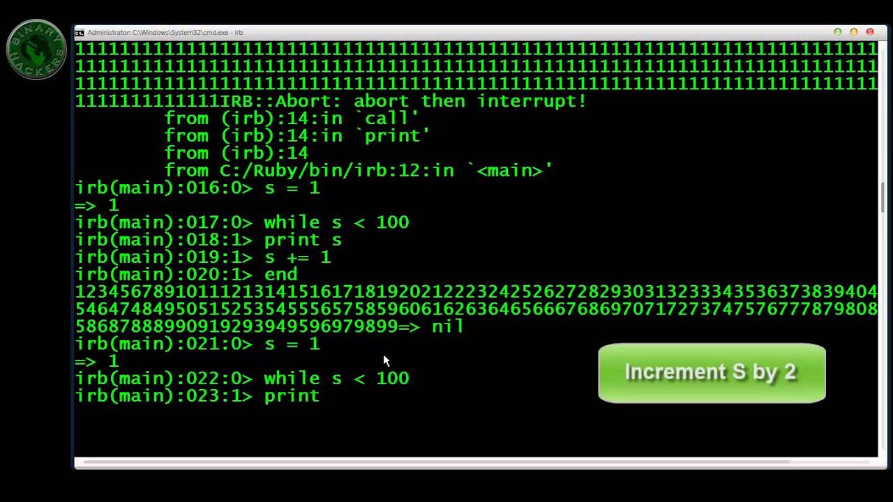 Ruby Interactive shell (Ruby Programming Part 2)