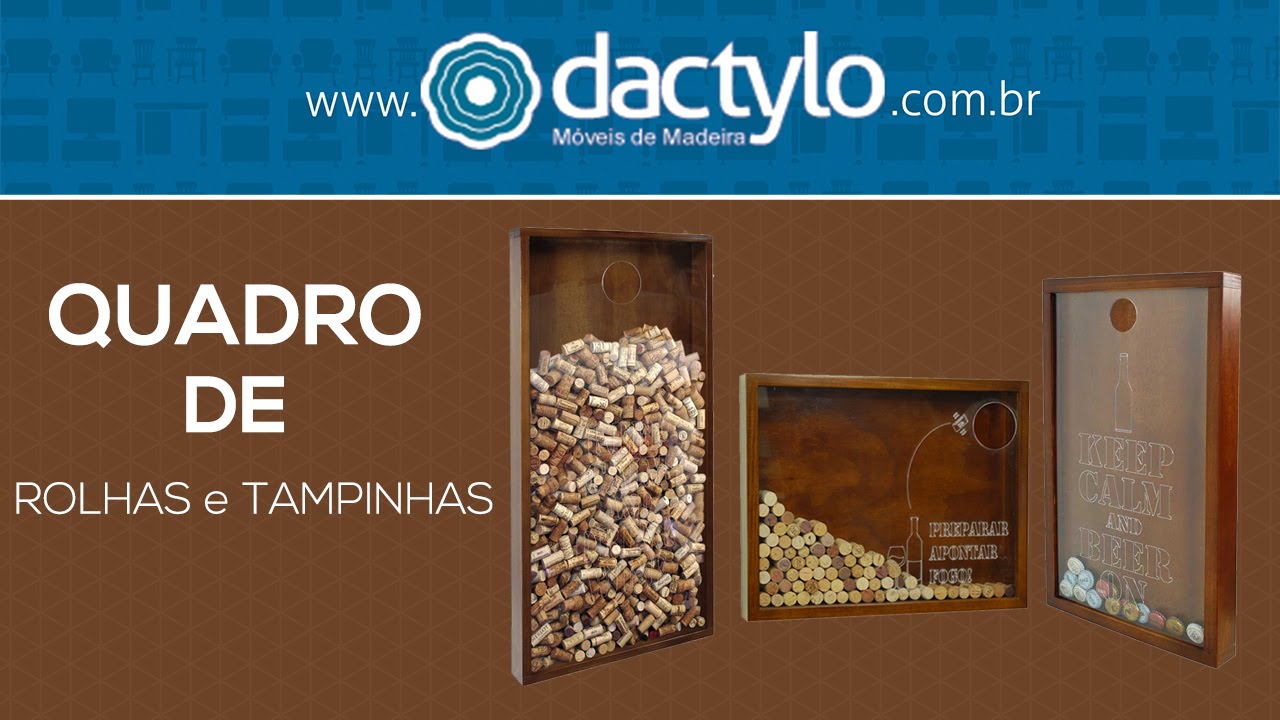 Quadro de Rolhas e Tampinhas Dactylo