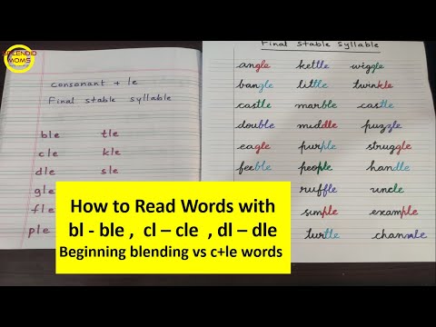 How to read words with bl-ble cl-cle dl-dle words Beginningblends vs ...