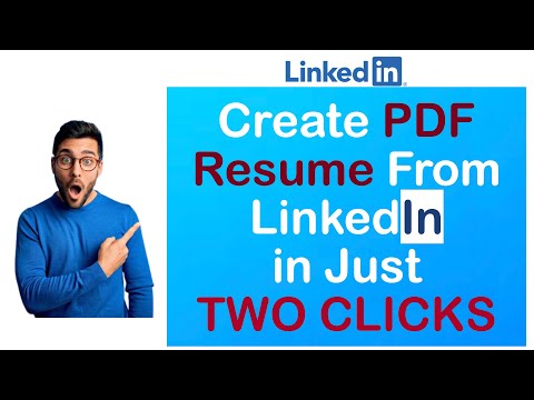How to Create and download Resume quickly in pdf from linkedin | Just few clicks | make resume