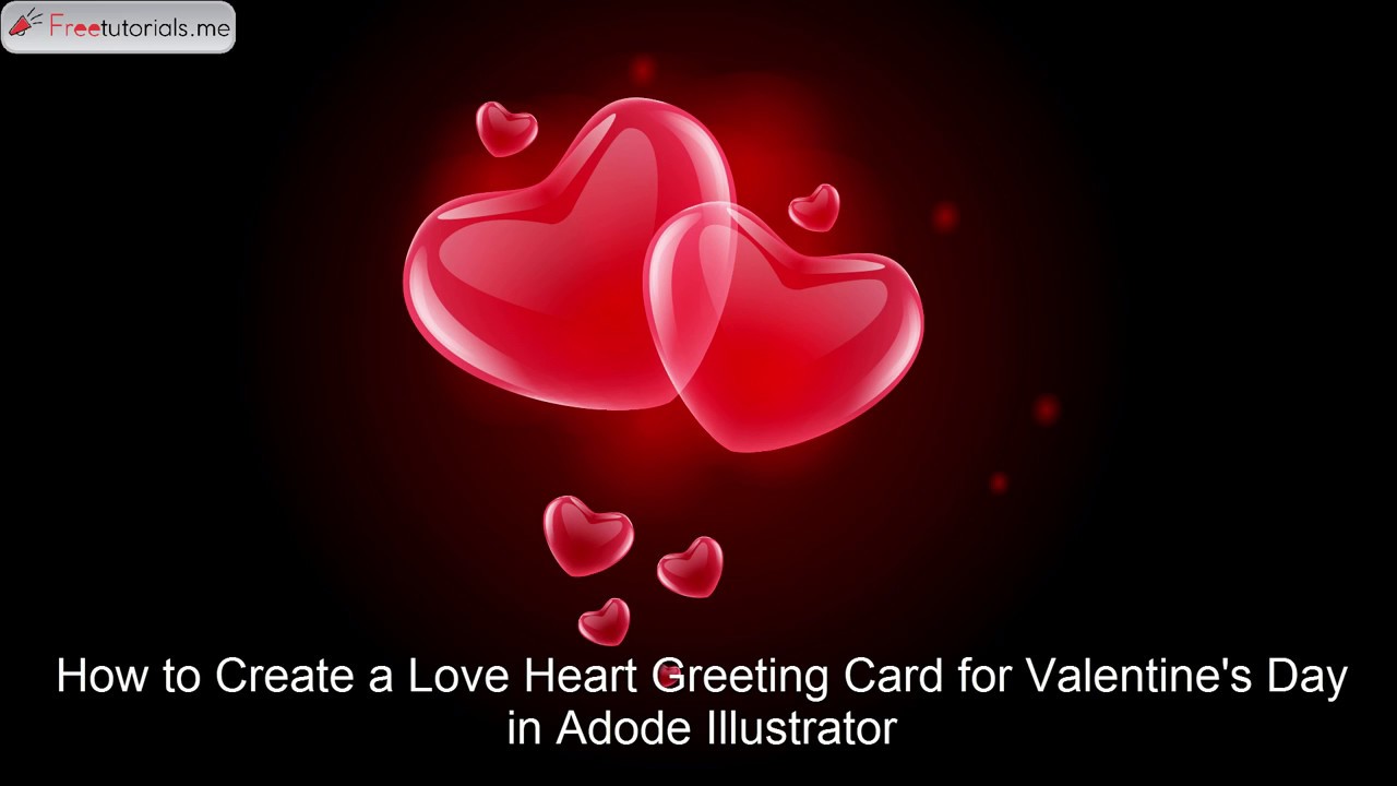 How to make a Love Heart Greeting Card Vector for Valentine's Day in Adobe Illustrator