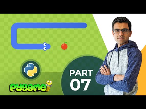 Learn Snake and apple game in python pygame 7 Add background music image | Python project ...