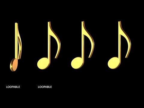 Music Note Symbols | 3D Free Motion Graphics | Green Screen Showcase