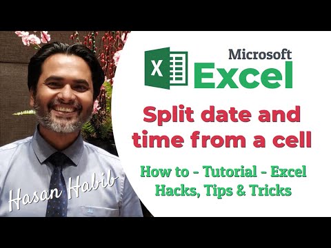 Split date and time from a cell to two separated cells in Excel.