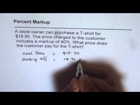 Find Sale Price After 40 Percent MarkUp