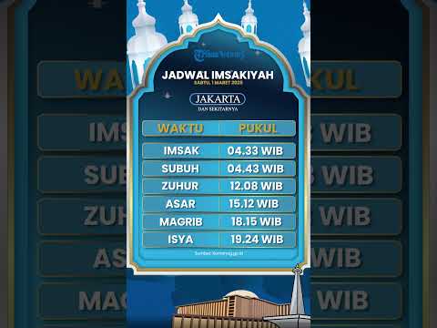 Jadwal Imsakiyah Jakarta Besok Sabtu 1 Maret 2025, Lengkap dengan Jadwal Sholat dan Buka Puasa