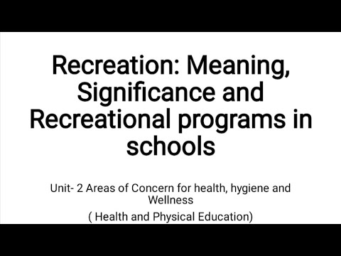 Recreation: Meaning, Significance and Recreational Programs in Schools 🏫|| Teaching Education Hub