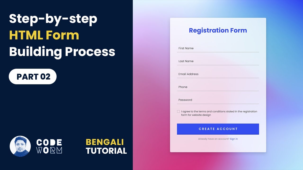 Step-by-step HTML Form Building Process | Part 02