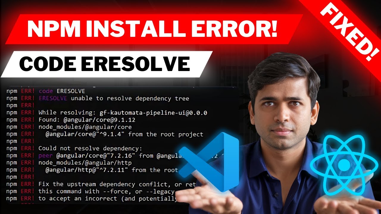 Fix NPM Error Code Eresolve In React | Eaziest & Fastest Guide