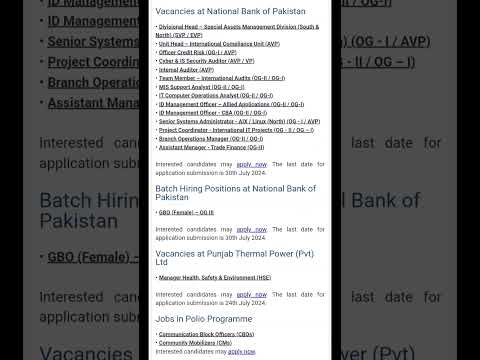 National Bank Of Pakistan Jobs #shorts #job #trending #jobsearch