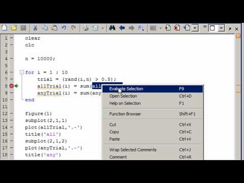 MATLAB The use of All and Any