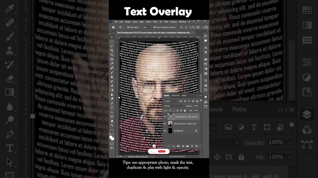 Master Text Overlay in Minutes! 🔥 Pro Graphic Design Tutorial | Text Overlay