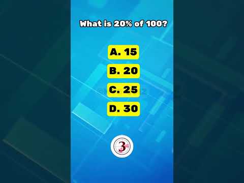 What is 20% of 100? #quiz #education #mathquiz #learning #trivia #shorts