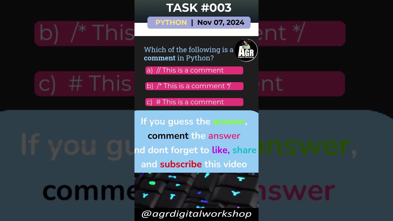 #Py_Task003 - Python Basics: Understanding Comments in Python