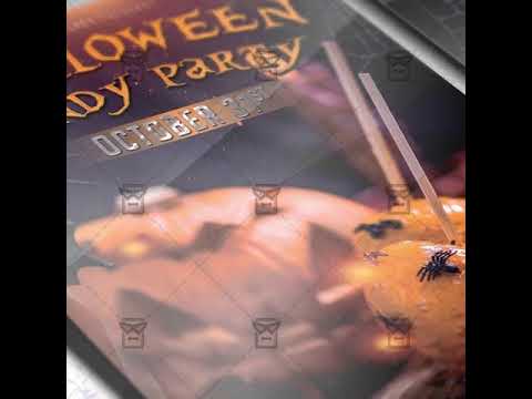 Halloween Candy Party - Seasonal A5 Flyer Template