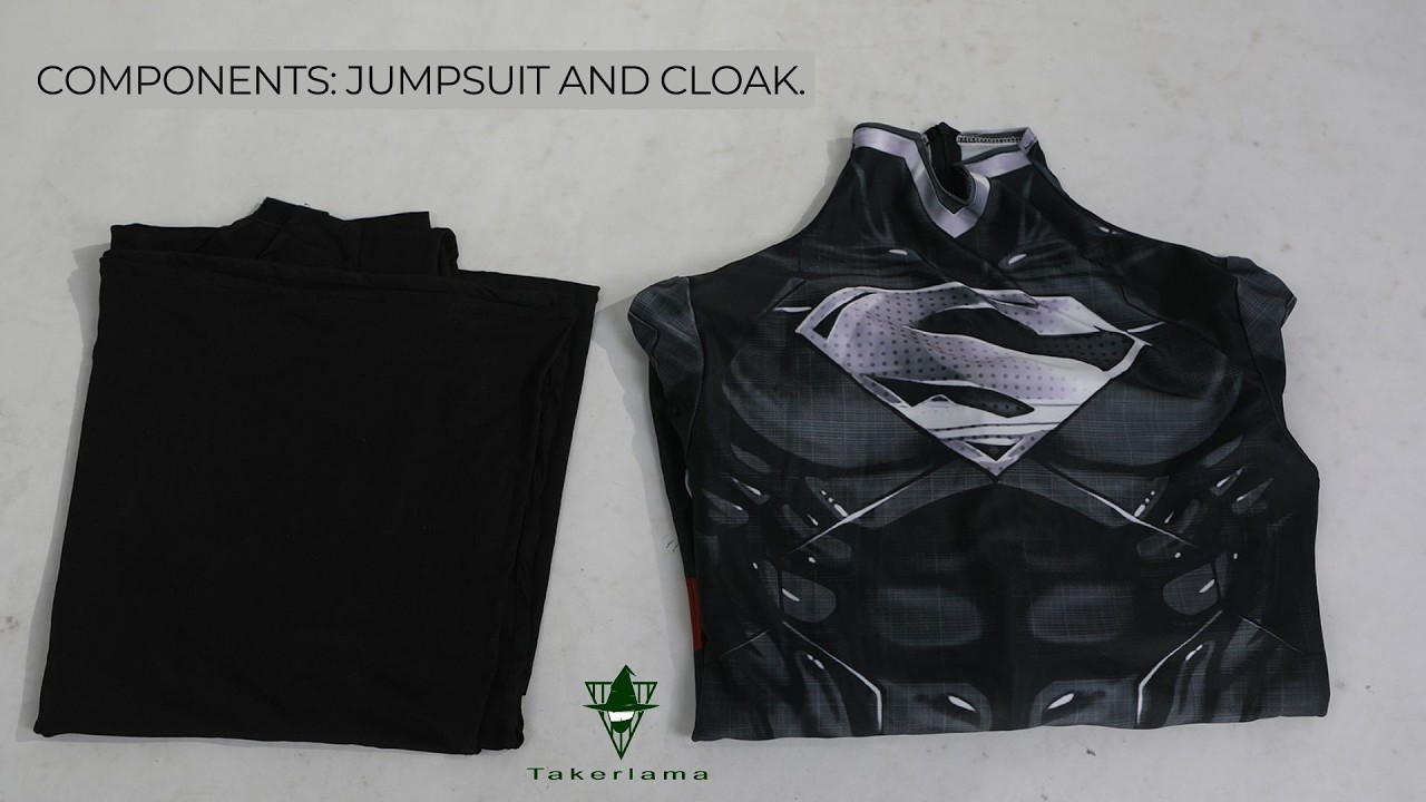 #Takerlama New 52 Clark Kent Black Superman Cosplay | 3D Printed Jumpsuit & Cape