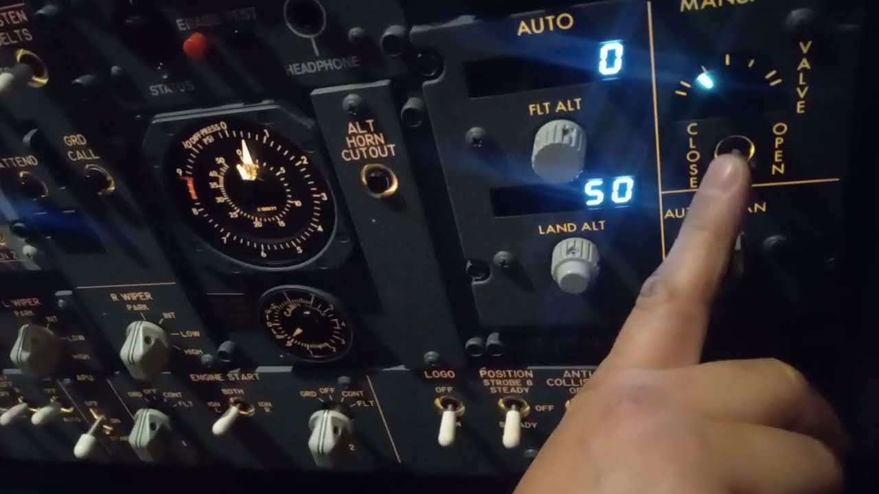 Starting the cabin pressurization check in the 737 MAX