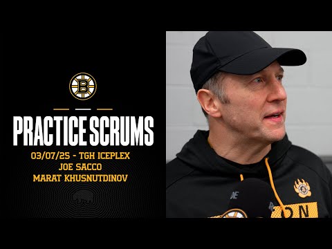 Sacco and Khusnutdinov speaks with the media after practice at TGH Iceplex