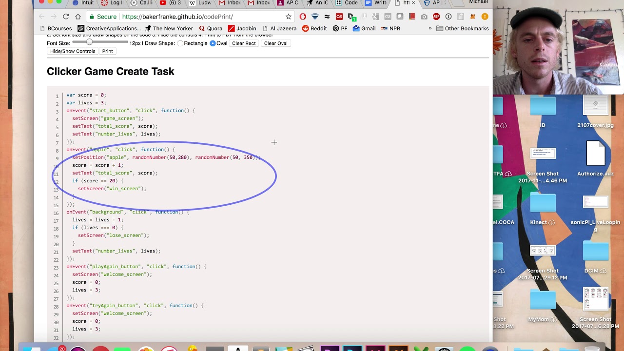 Adding a Oval/Rectangle for Program Code (Create Task Response 2e)