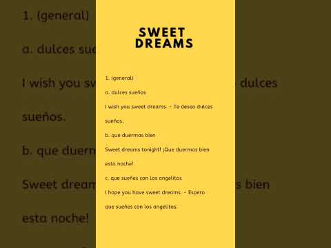 English to Spanish | How to say "sweet dreams" in Spanish | #shorts #spanishlessons