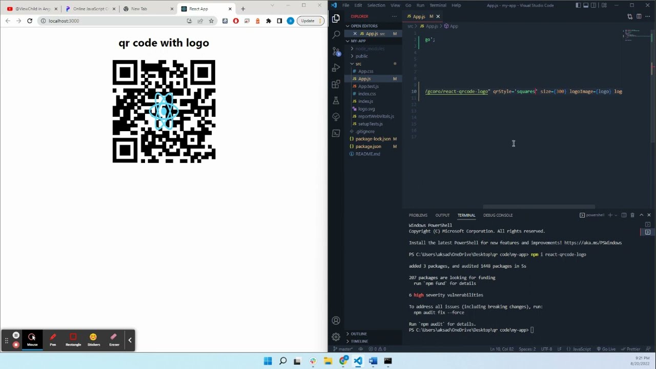 QR code with logo react
