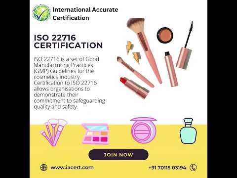 ISO 22716, ISO 22716 Certificate in India