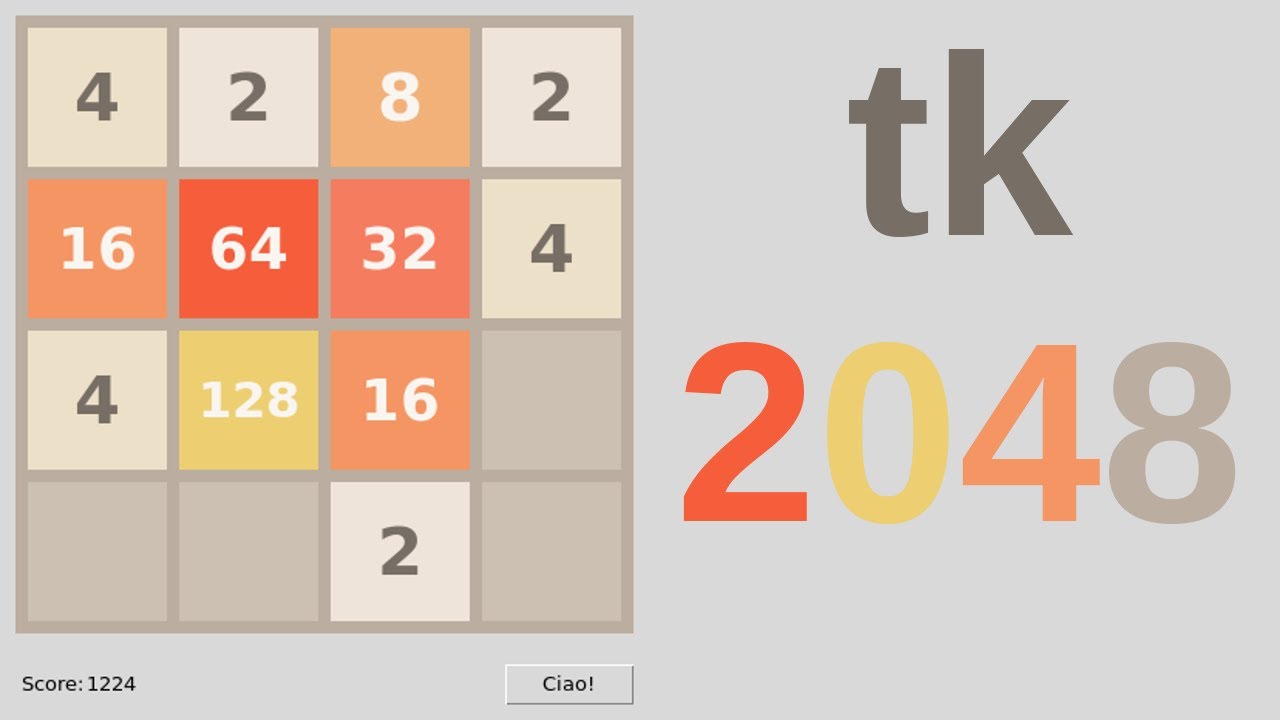 tk2048, 2048 in Python 3 Tkinter