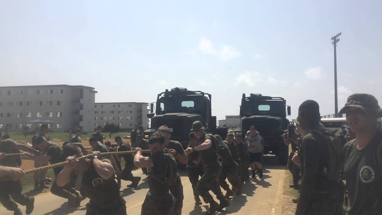 MARINES PULLING 7 TON TRUCKS