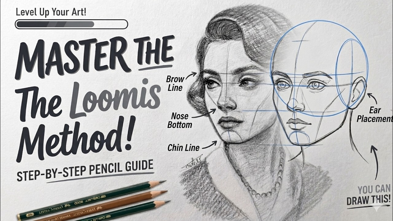 Master Portrait Drawing: Loomis Method for Beginners (Pencil Tutorial)