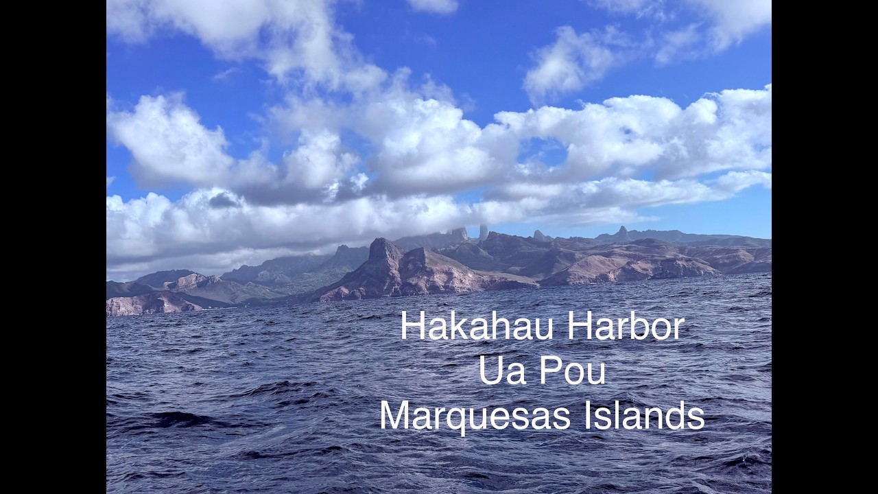 LIVE Harbor Cruise! Hakahau, Harbor, Ua Pou. Volcanic cliffs, basalt pinnacles & beautiful coastline