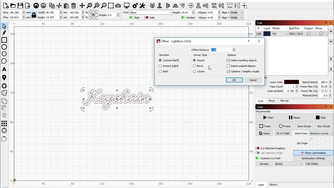 Generate Borders For Cutting Around Array Objects Lightburn Software Questions Lightburn