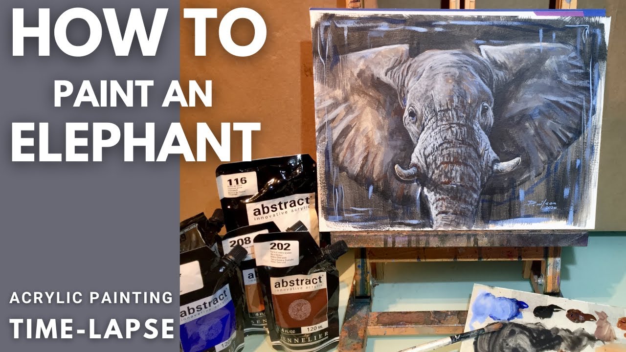 How to Paint an Elephant | Acrylic Sketch Time-Lapse