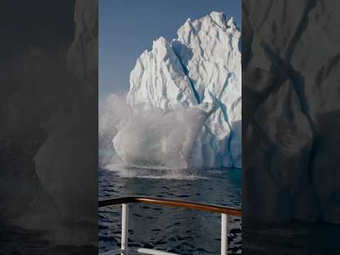A giant iceberg fragment appeared in front of the ship #iceberg #ice #ship #glacier