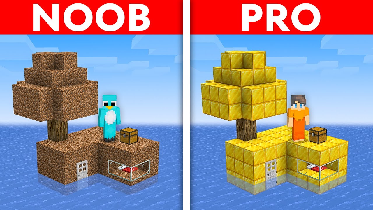 NOOB vs PRO: One SEA BLOCK Challenge in Minecraft