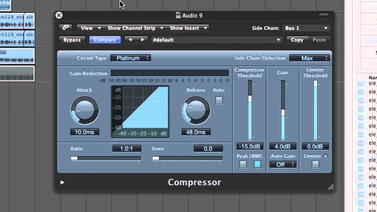 Free Tutorial on setting up Side Chain Compression in Logic 9