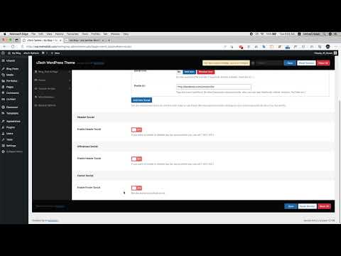How to enable or disable social button in header, footer and offcanvas panel