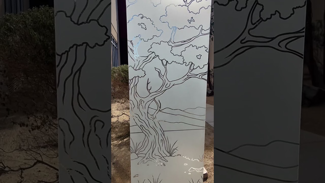 Frosted Glass Door- BONSAI II Semi Private 1D Pinstripe