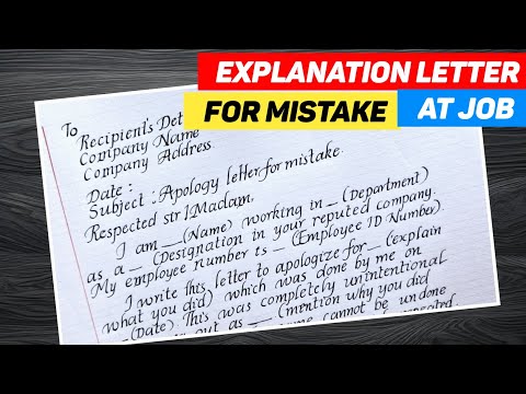 How to Write Explanation Letter For Mistake ||Apology Letter For Mistake