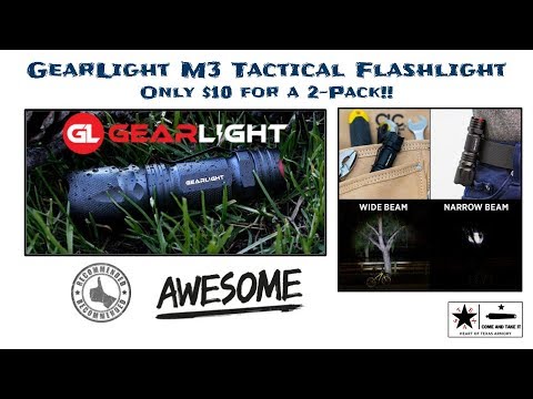 GearLight M3 Tactical Flashlight Review - 2 Pack for only $10!