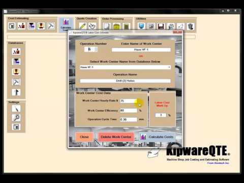 Labor Cost Estimating with KipwareQTE® - #MachineShop Estimating Software