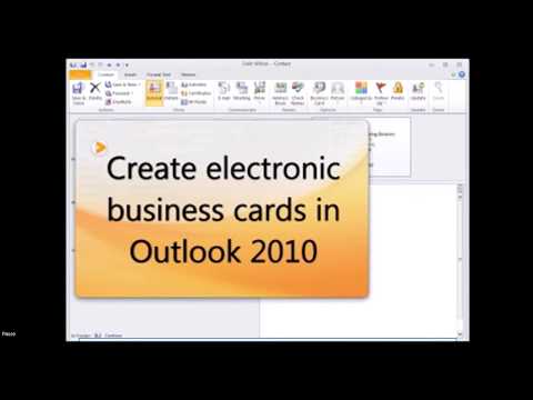 How to Create Electronic Business Cards in Outlook.