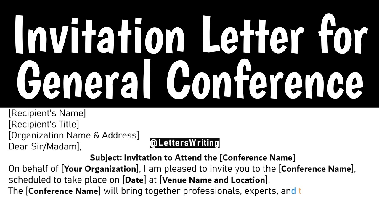 Invitation Letter for General Conference | Letter of Invitation | Letter Writing