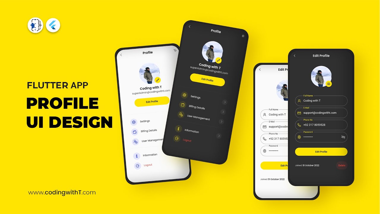 Flutter Profile Page UI Design - Flutter App Design [2025]