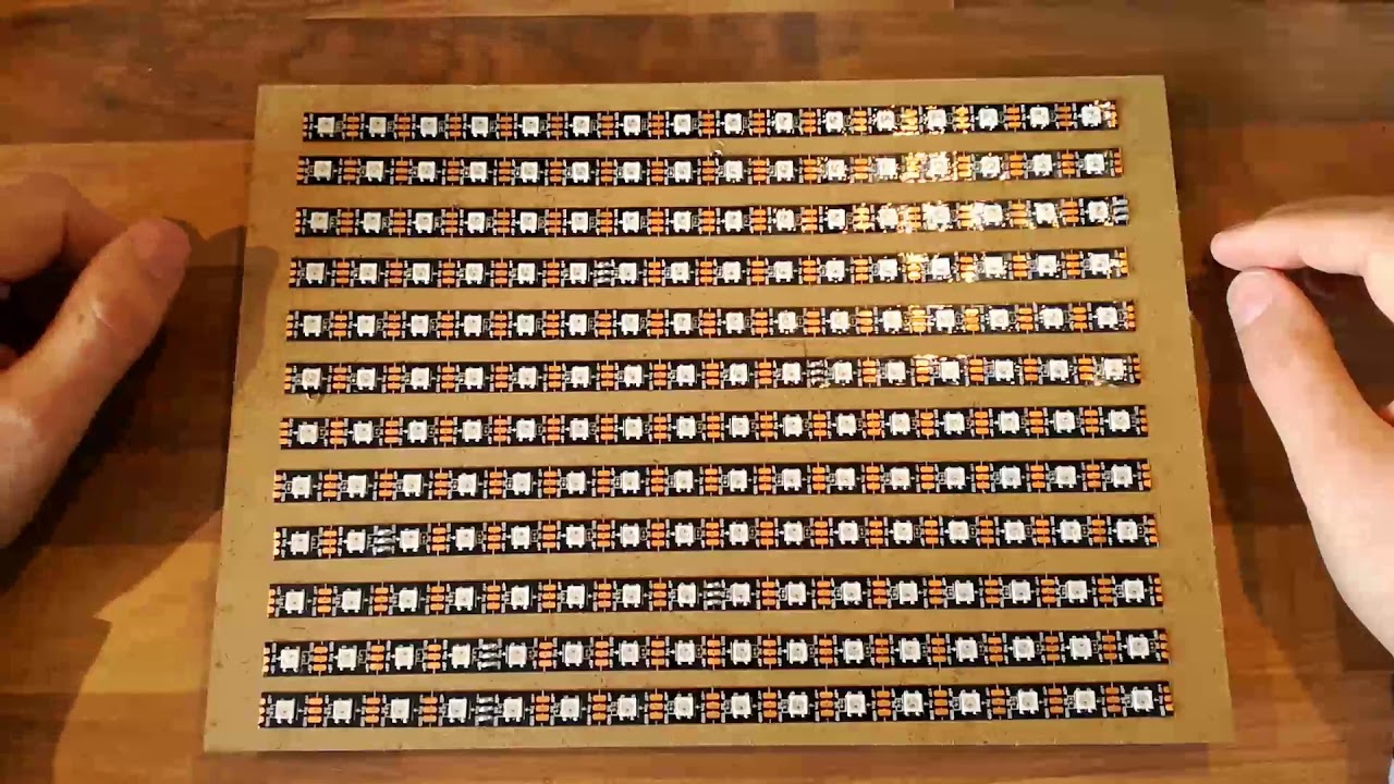 Building a WS2812 LED panel (Code links in description)