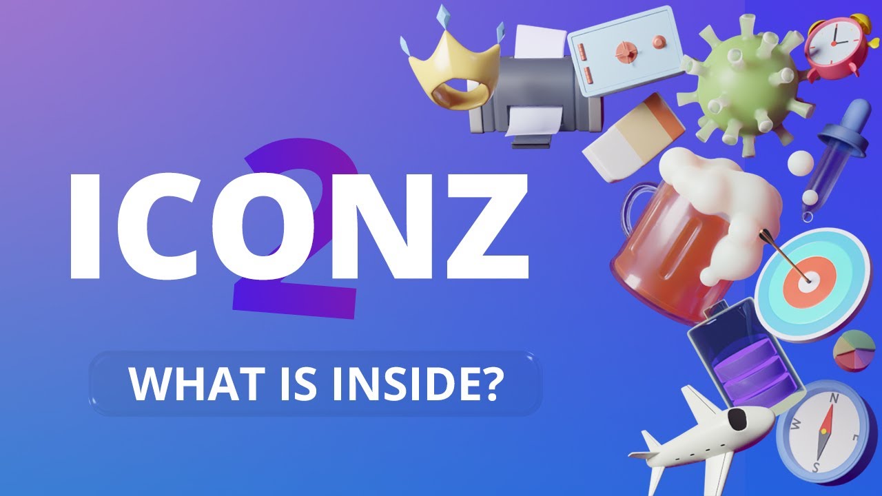 ICONZ 2 - Huge library of 3D icons [Source files included]