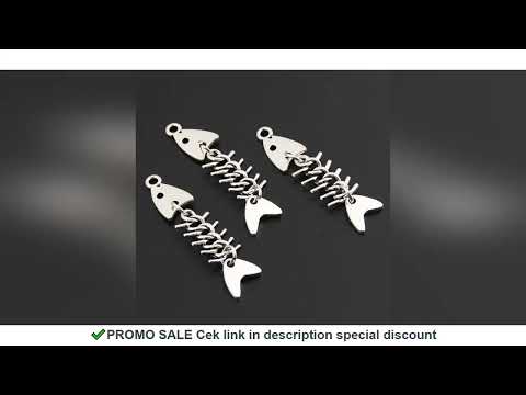 10pcs Silver Color 46x11mm 3D Fishbone Charms Fish Pendant Fit DIY Handmade Metal Punk Jewelry Makin