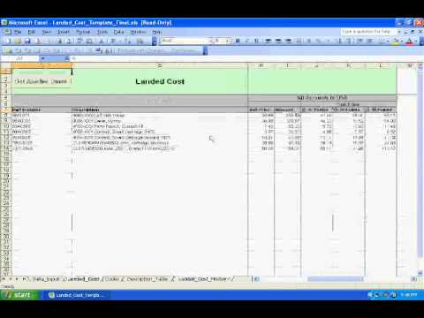 Landed Cost Calculation Template