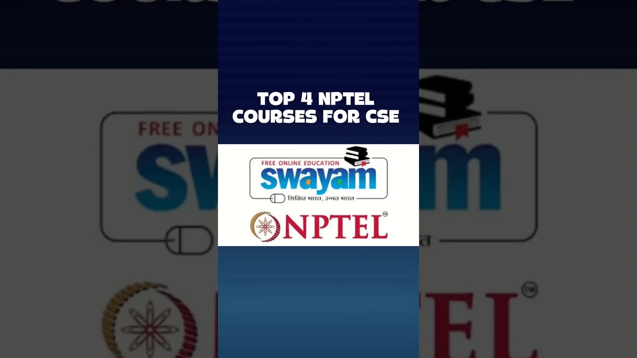 #nptel Top 4 NPTEL courses for CSE | NPTEL CSE #nptel | best nptel courses #topnptelcourses